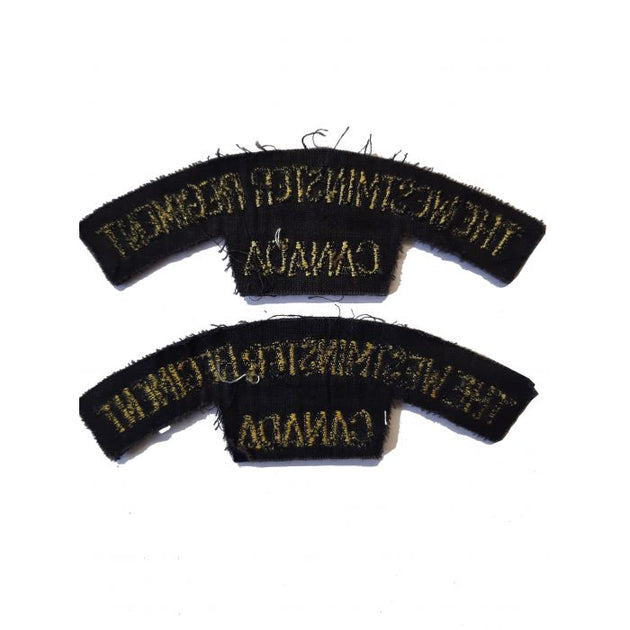 THE WESTMINSTER REGIMENT CANADA SHOULDER FLASHES SET OF 2 – Militarytour