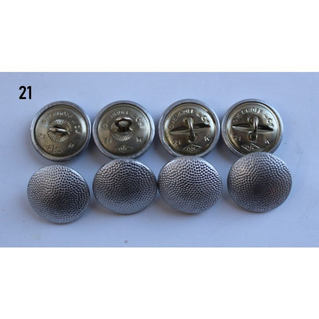 GERMAN WW2 SILVER PEBBLED TUNIC BUTTONS 19mm & GREAT COAT BUTTONS 21mm ...